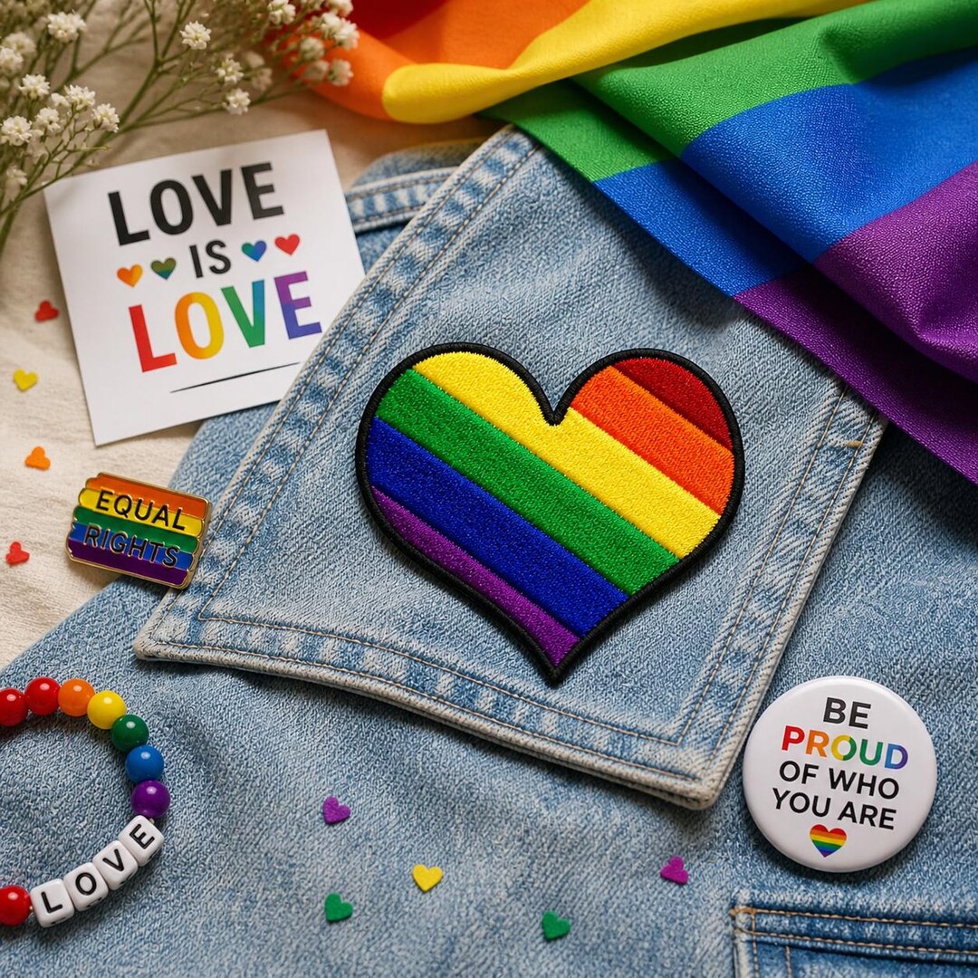 Gay Pride Heart Patch/iron-on Patch/love is Love/gay Rights/equal ...