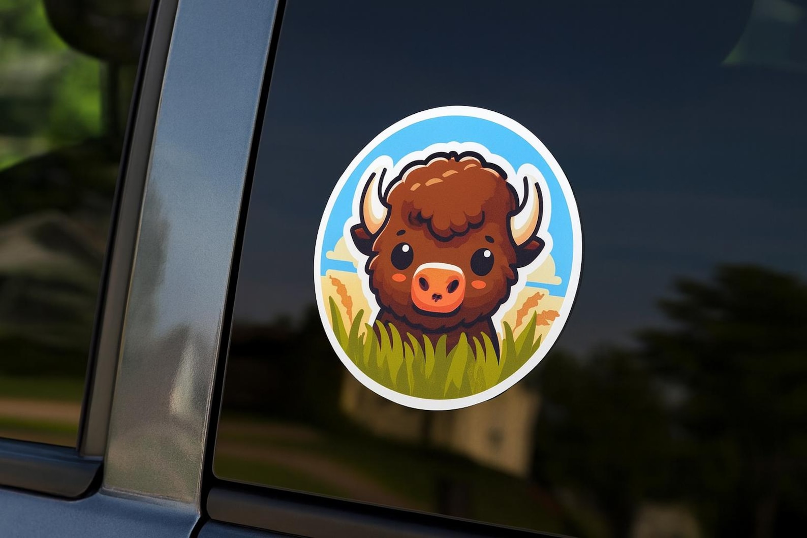 Cute Bison Sticker Decal, Buffalo Waterproof Vinyl Sticker, Water ...