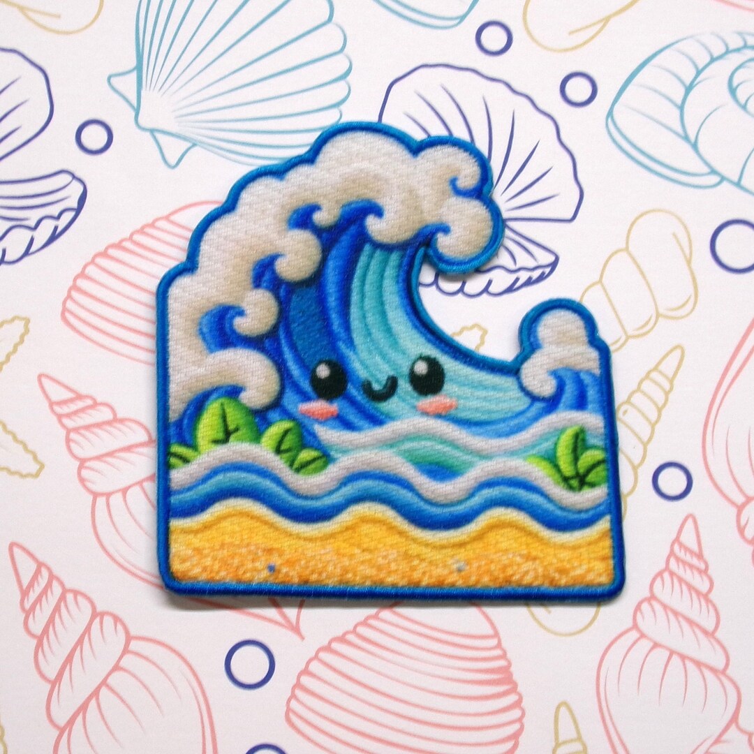 Ocean Waves Patch Iron-on/sew-on Applique for Vest Jacket Clothing ...