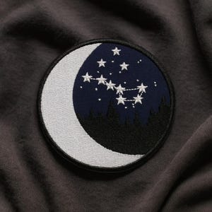 Starry Night Moon Scene Patch/big Dipper/iron-on Patch/astronomy ...