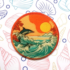 Dolphin in the Ocean Patch/iron-on Patch/marine Life & Sea Creatures ...