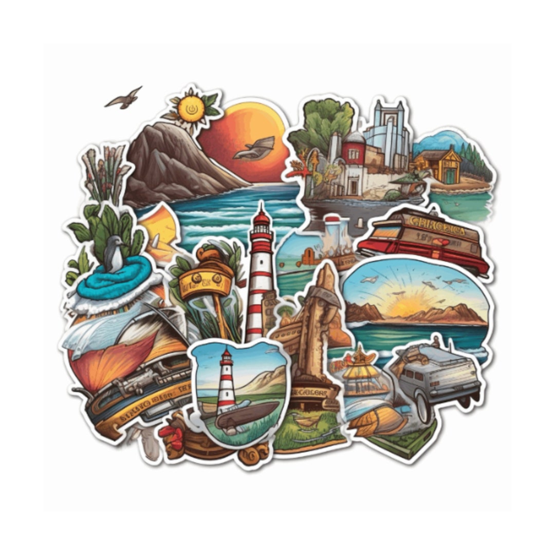 Beaches of America Sticker, Waterproof Vinyl Beach Lover Sticker, Ocean ...