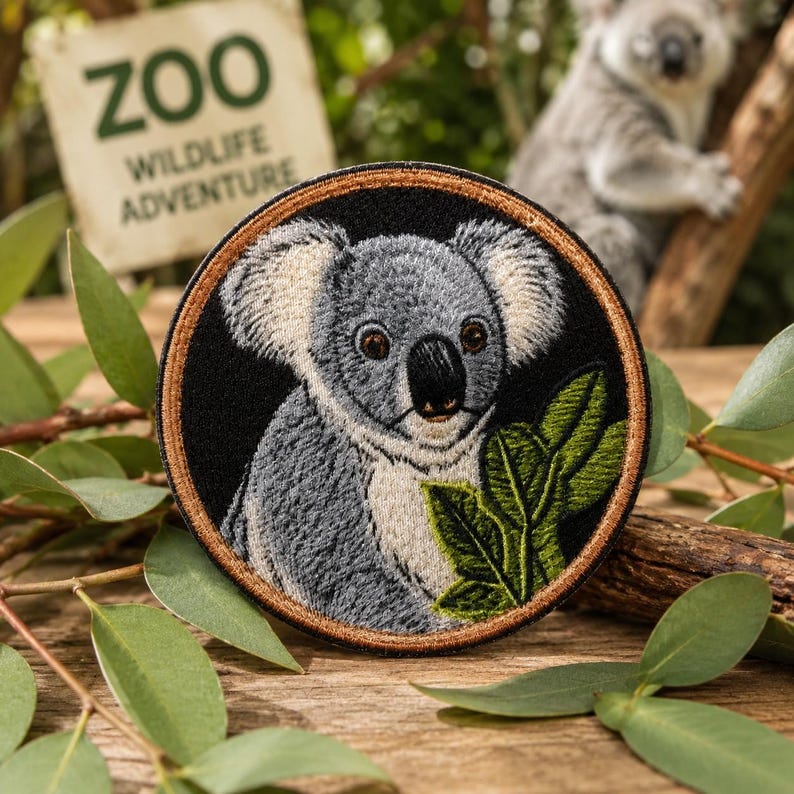 Koala Bear Patch/iron-on Patch/wild Animal Badge/kids Zoo Souvenir ...