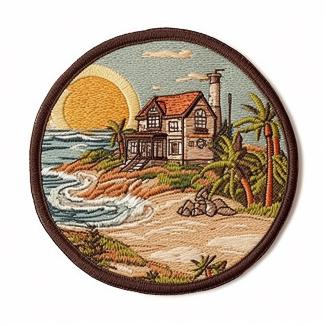 Beach Patch Iron-on/sew-on Custom Applique for Vest Jacket Denim ...