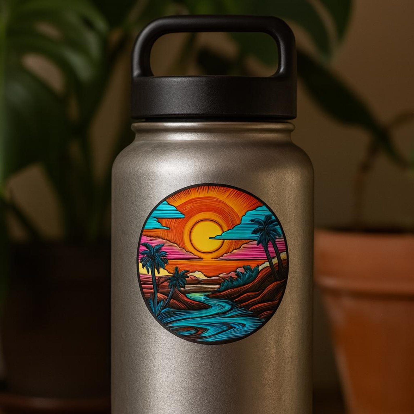 Beach Sunset Sticker Decal, Window Bumper Vehicle Waterproof Vinyl ...