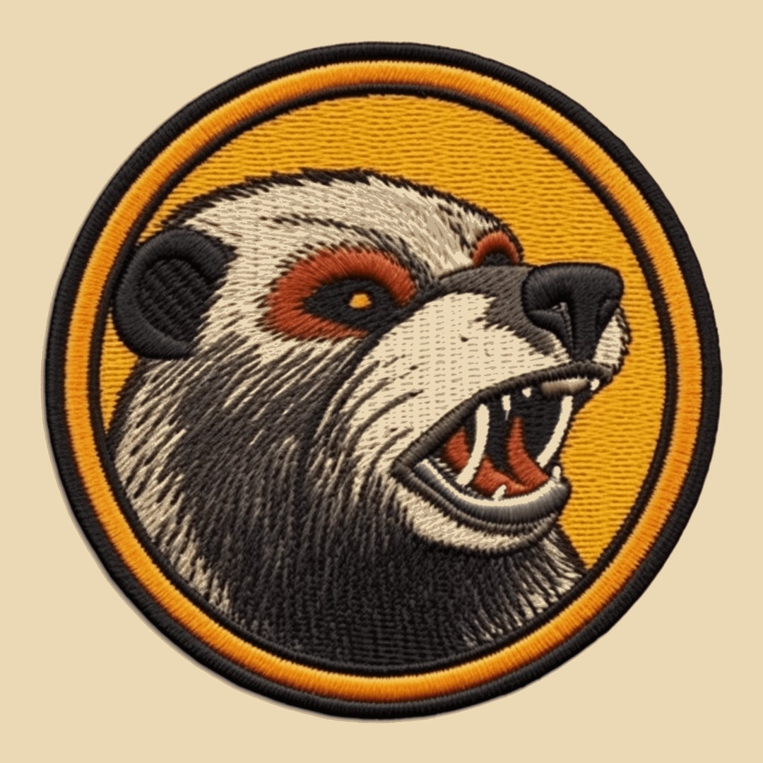 Honey Badger Patch Iron-on/sew-on Custom Applique Vest Jacket Denim ...