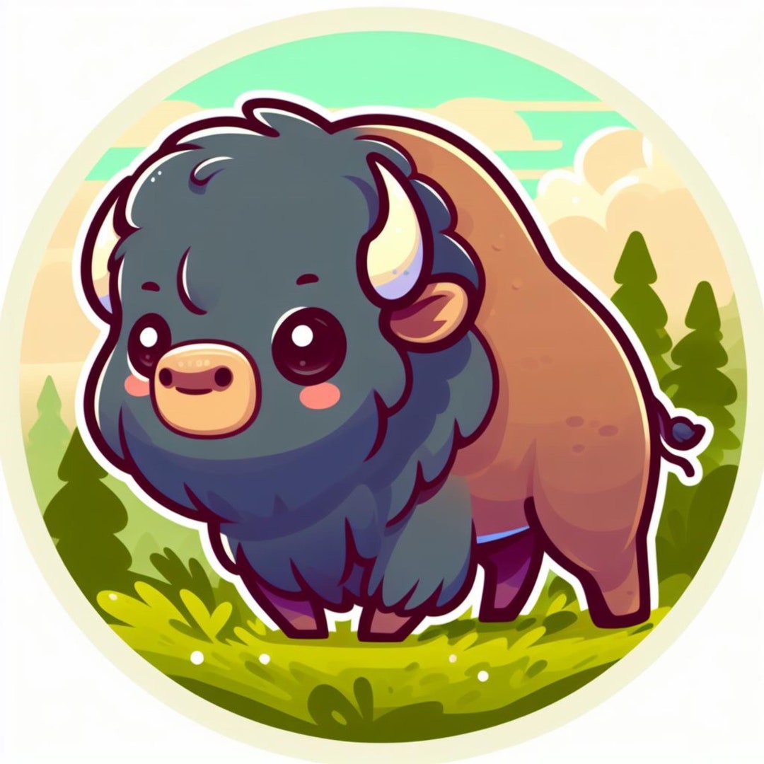 Cute Bison Sticker Decal Buffalo Waterproof Vinyl Sticker - Etsy