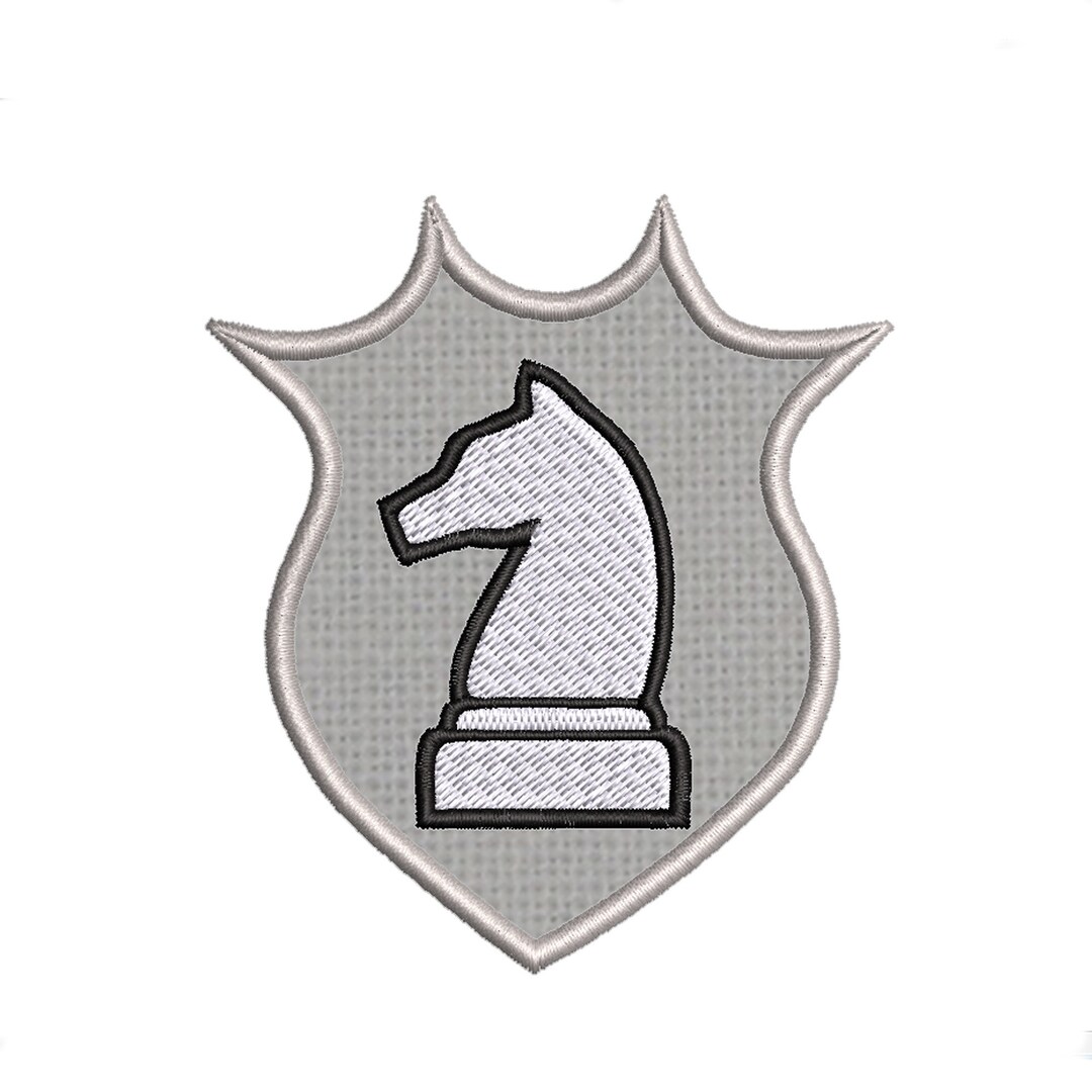 White Knight Chess Piece Patch Embroidered Iron-on/sew-on Custom ...