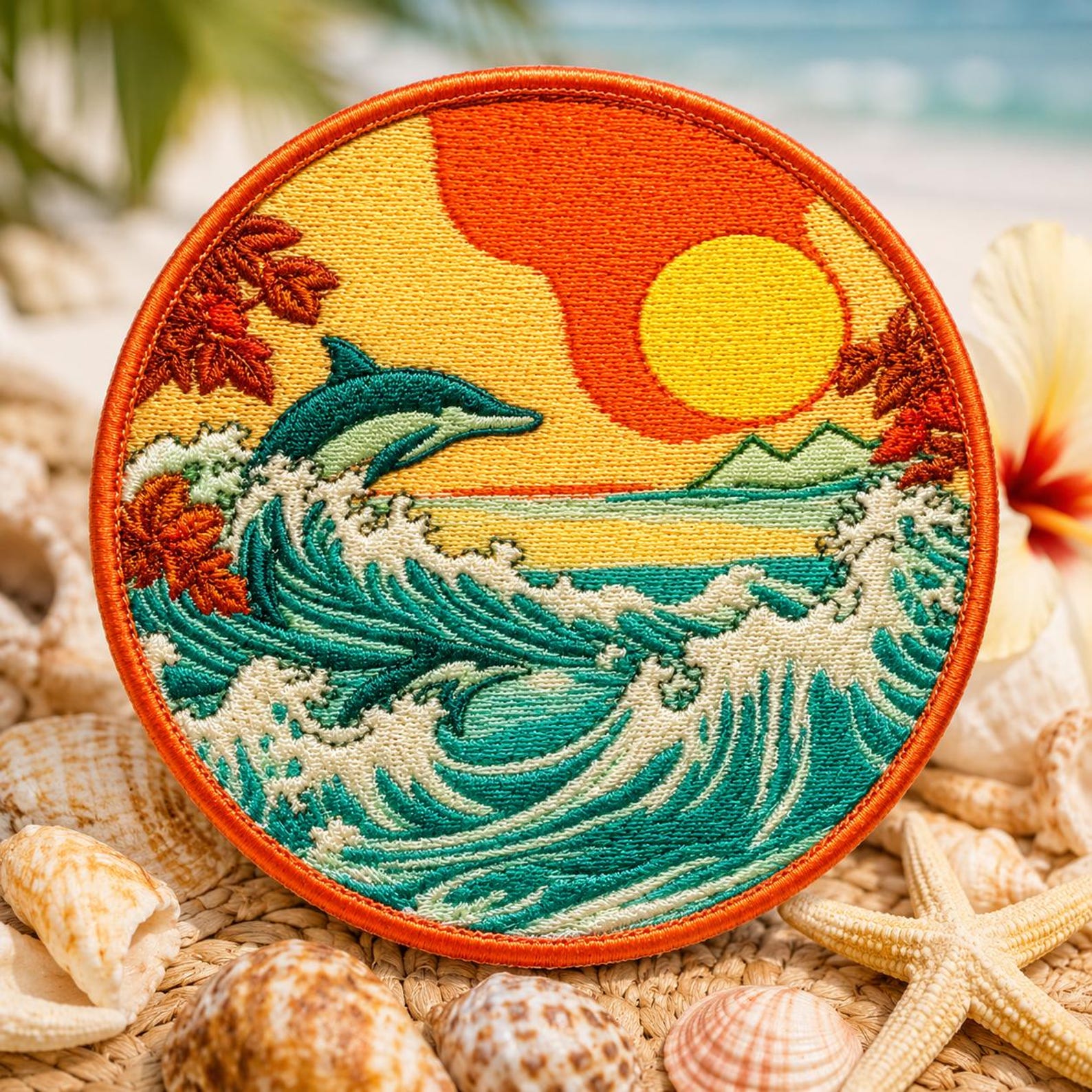 Dolphin in the Ocean Patch/iron-on Patch/marine Life & Sea Creatures ...