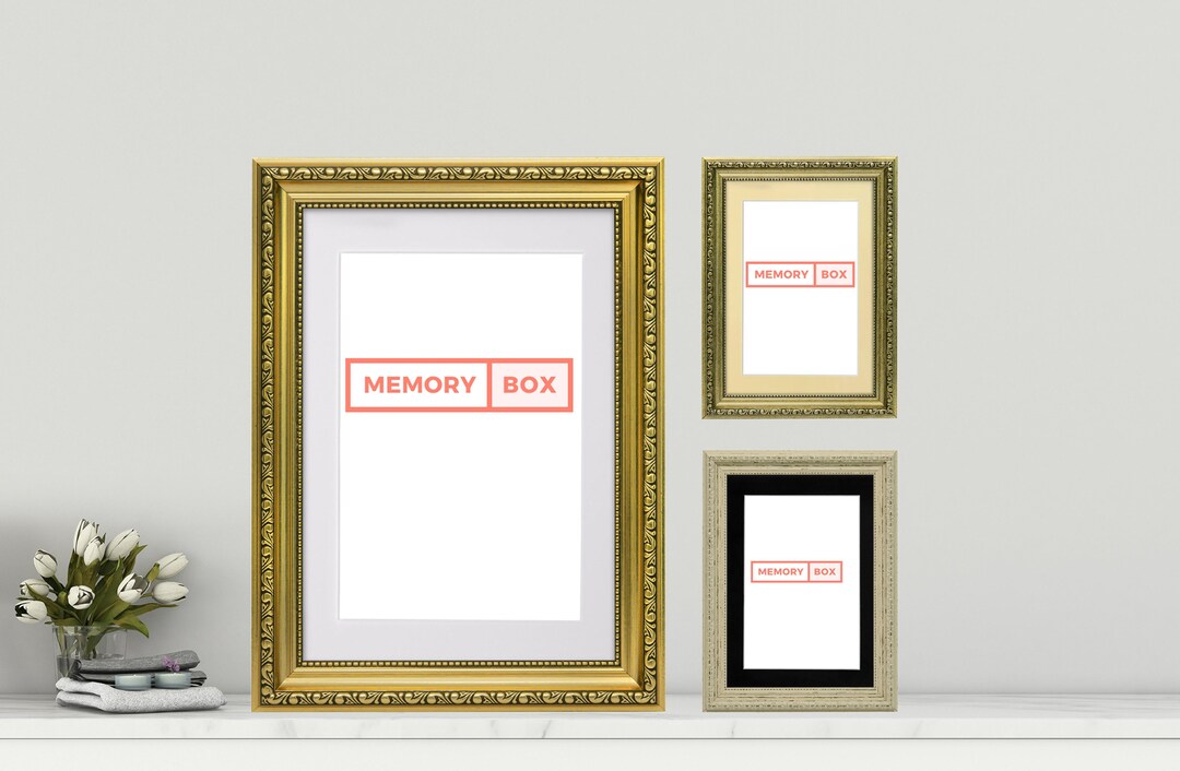 Ornate Shabby Chic Photo Frame: Gold Champagne Picture Frame With Mount ...