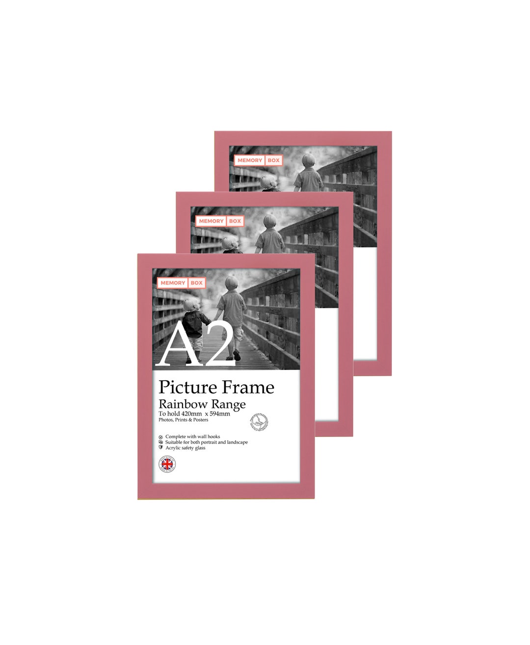 A4 A3 A2 Pink Picture Frame Set of 3, Display A3 Pictures With Mount or ...