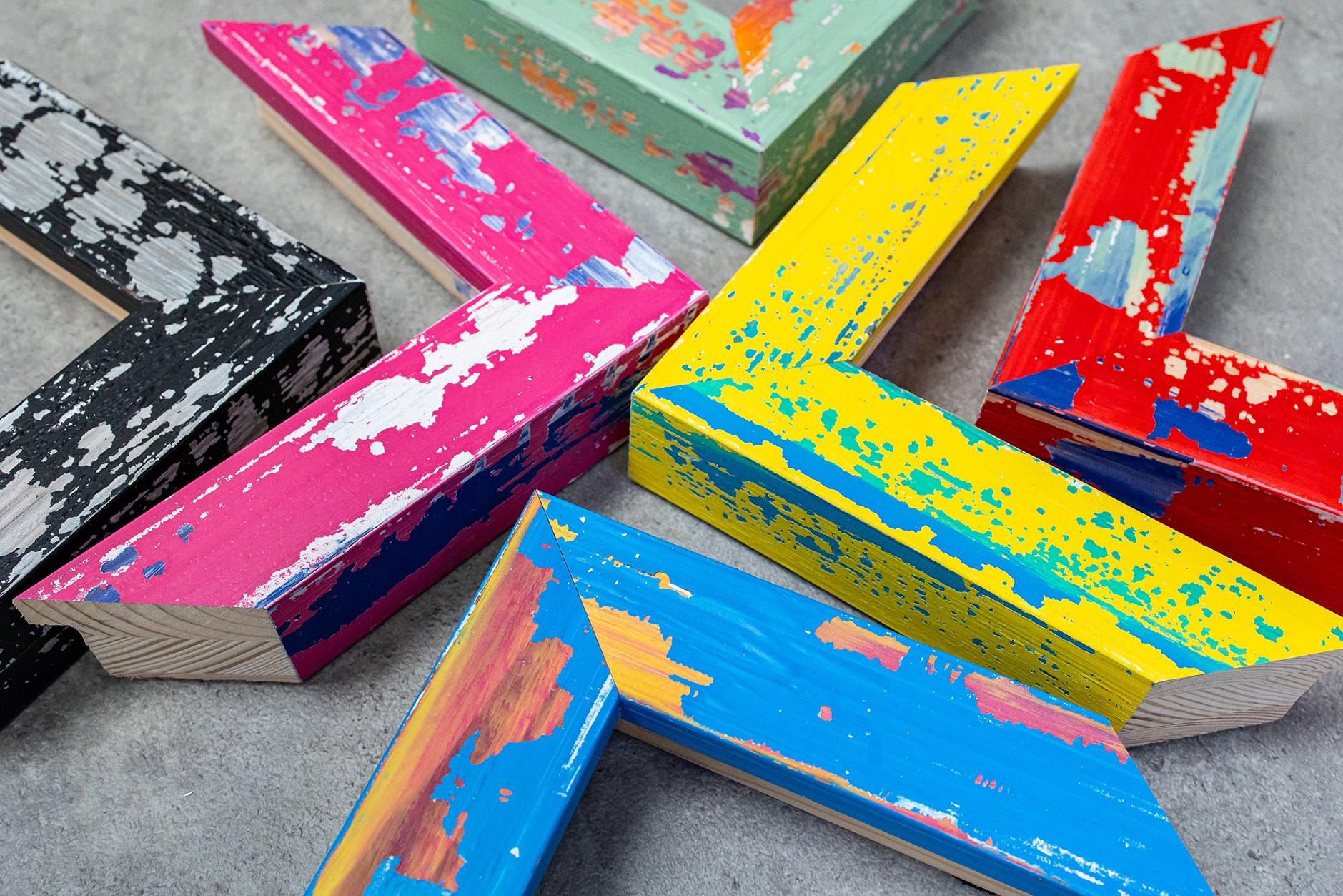Funky Art Pine Wood Frame A5 , A4 , A3 , A2 Available Colour Splattered ...
