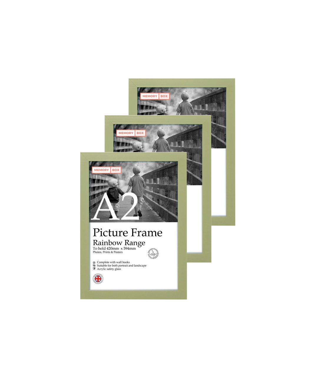 A4 A3 A2 Light Green Picture Frame Set of 3, Display A3 Pictures With ...