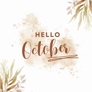 Hello October Digital Print Wall Decor Digital Download Fall Decor Fall ...