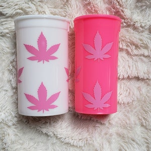 Neon Pink Pop Top Rx Medication Bottle Weef Leaf | Etsy