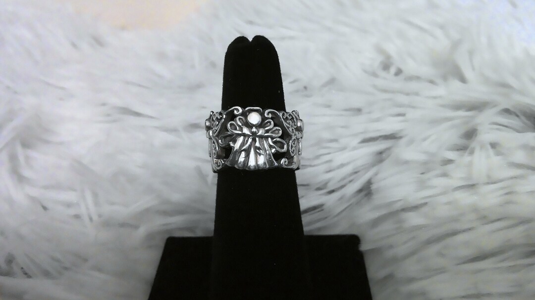Sterling Silver Angel Ring - Etsy
