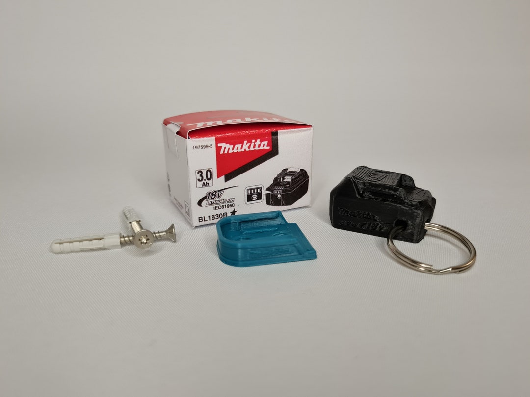 Battery Keychain in Makita Design With Wall Mount - Etsy