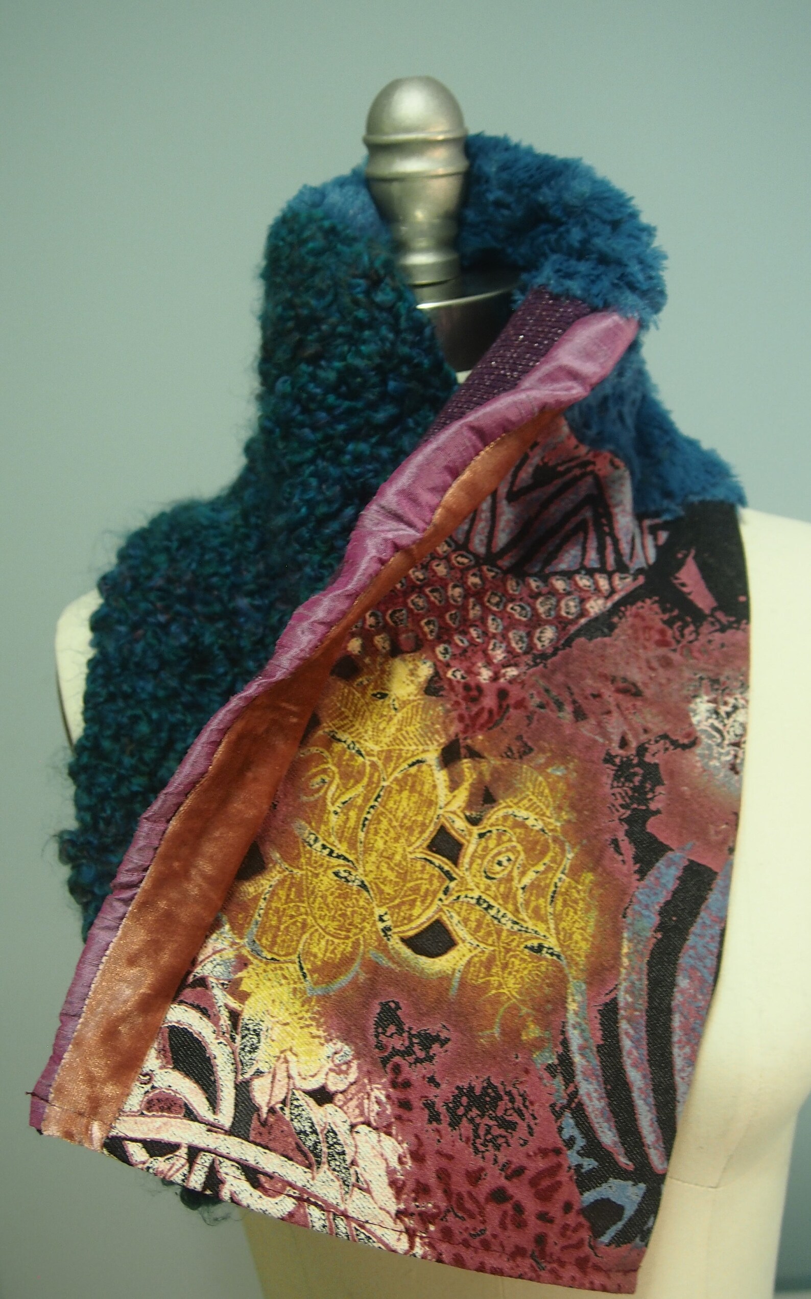 Buy Purple Turquoise Multi Way Wrap Scarf With Buttons Online in India ...