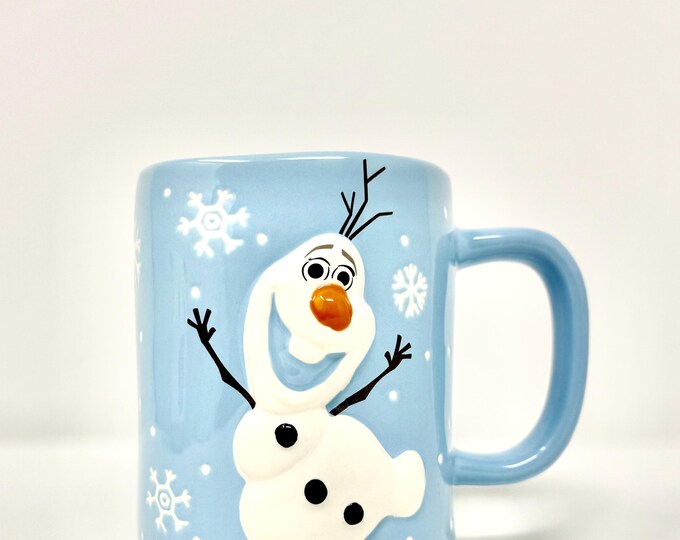 Rae Dunn Snowman Mug – Blue Winter Coffee Cup With Snowflakes, 3D ...