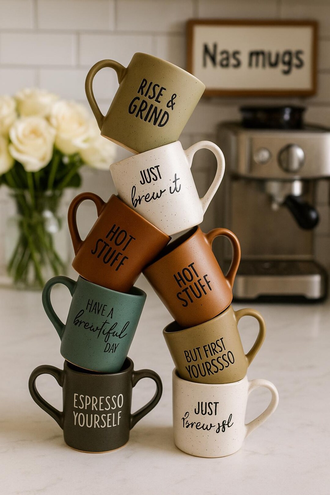 Mini Espresso Mugs | Funny Coffee Quote Cups | 2-3 Oz Ceramic Espresso ...