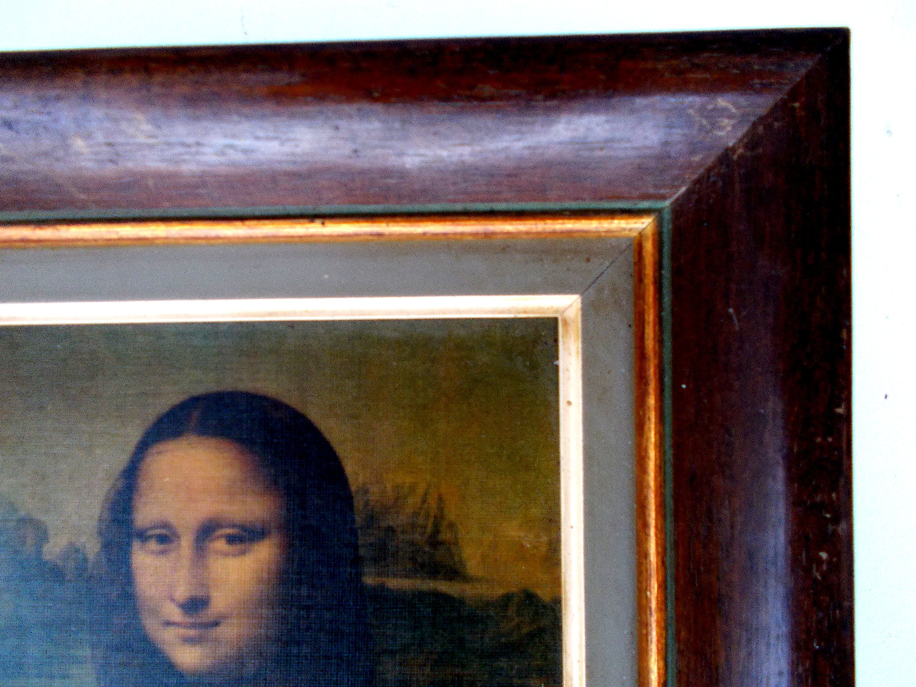 Picture Motif Mona Lisa Wooden Frame Vintage - Etsy