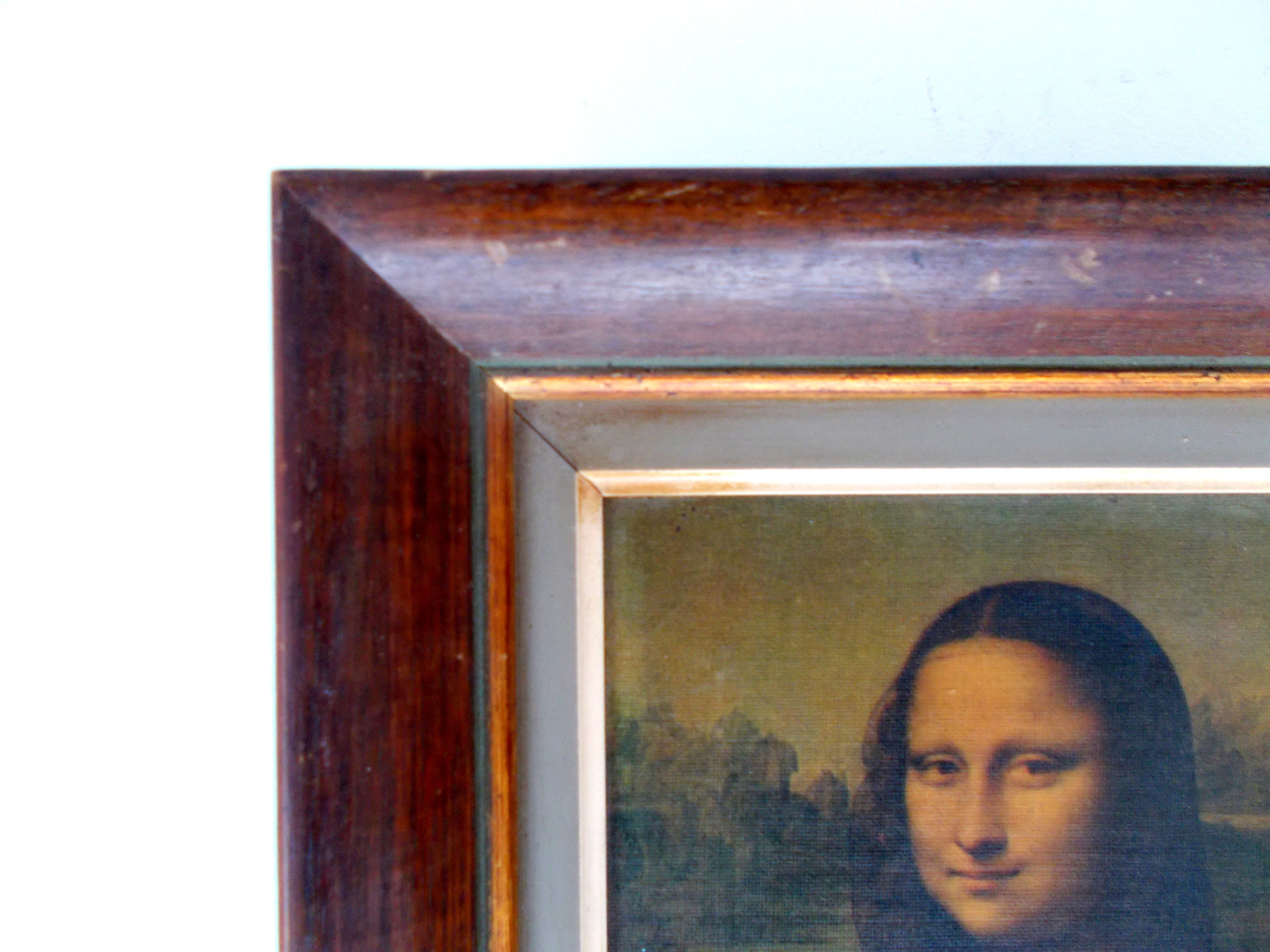 Picture Motif Mona Lisa Wooden Frame Vintage - Etsy