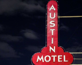 Austin Motel Print, Austin Motel Wall Art, Austin Photography, Neon ...