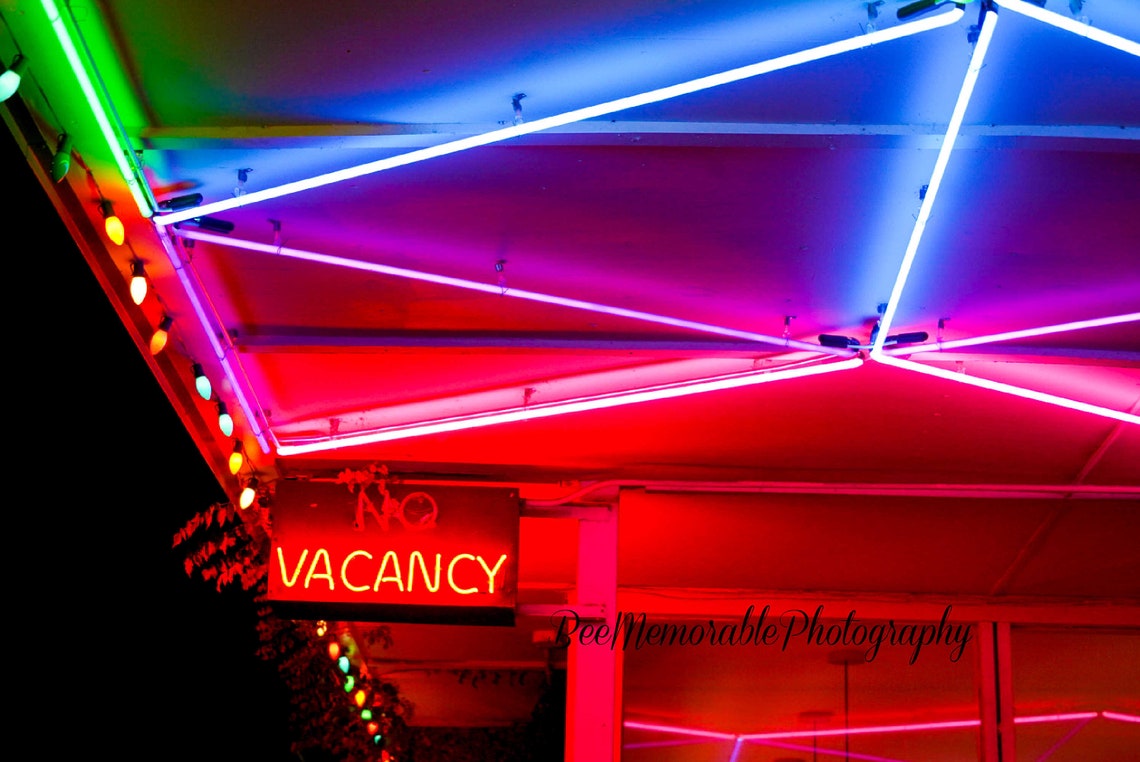 No Vacancy Neon Sign Photography Print, Austin Texas, Physical Print - Etsy