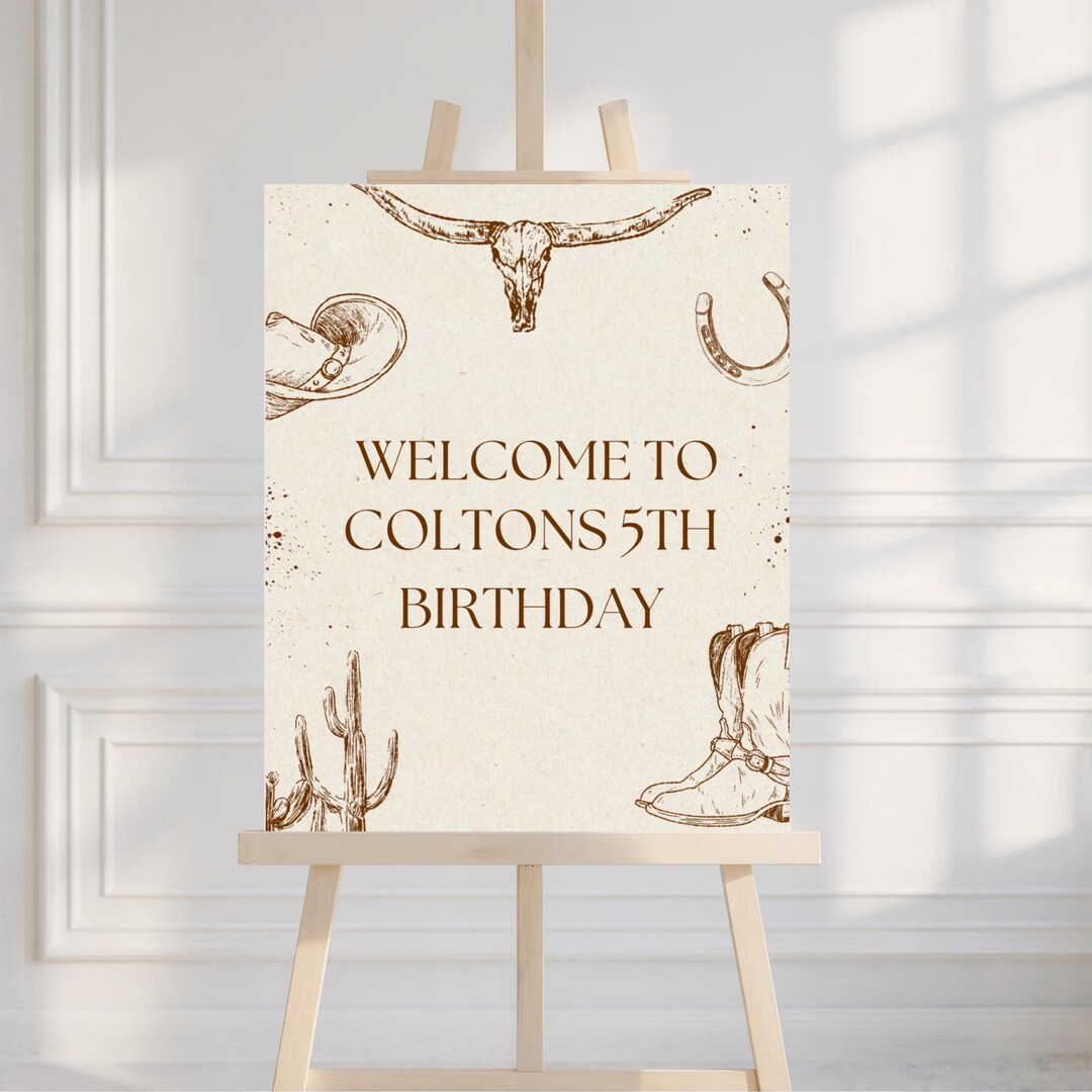 Western Birthday Poster Template - Etsy