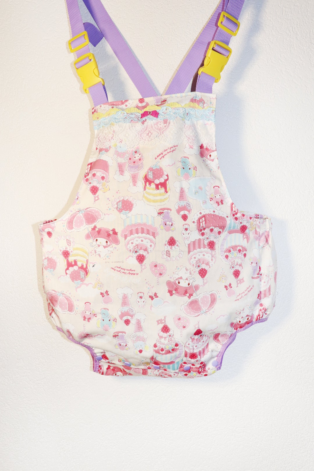 ABDL PASTEL ROMPER Size M off White Diaper Nappy Adult Baby Child ...