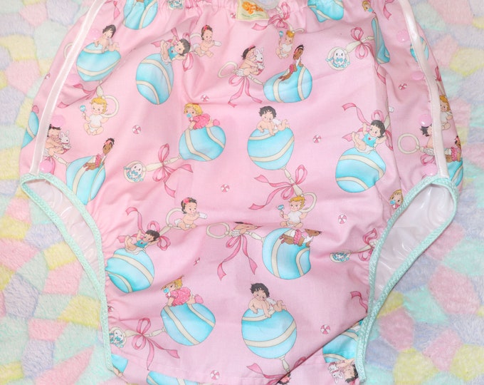 PVC Lined DIAPER COVER Baby Girl Omutsu Abdl Adultbaby Adult Baby Sissy ...