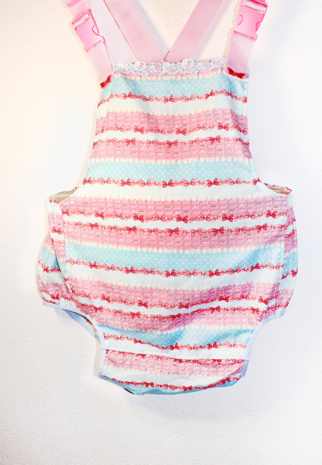 ABDL ROMPER Size L/XL Gauze Sweets Diaper Nappy Adult Baby Child ...