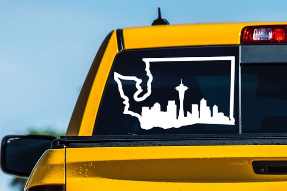 Washington Seattle Skyline Vinyl Decal Transfer Sticker WA | Etsy