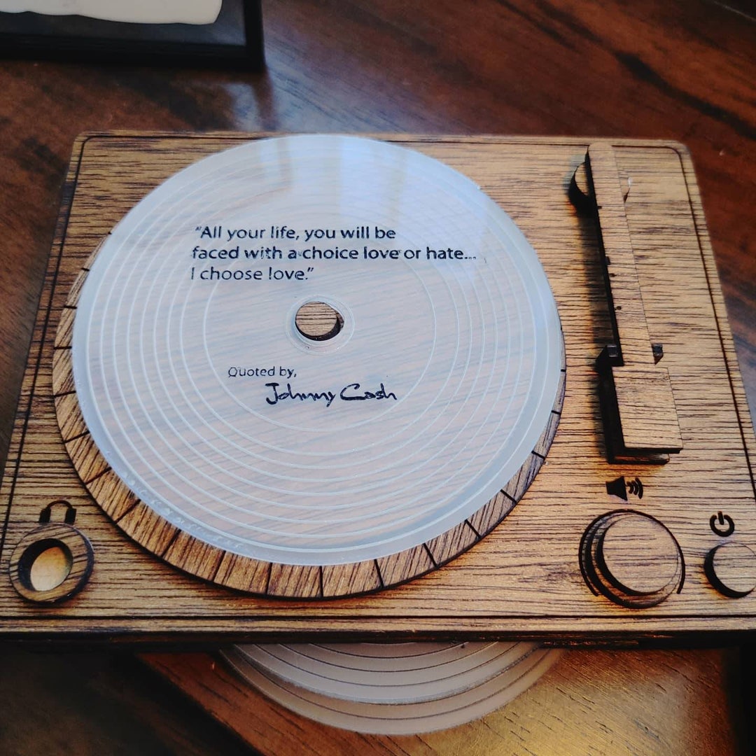 Handmade Engraved Record Player Coasters: Music Lover Gift - Etsy