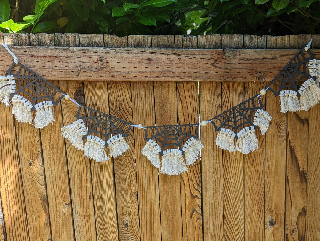 Spider Web Macrame Garland/halloween/halloween Decor/boho - Etsy