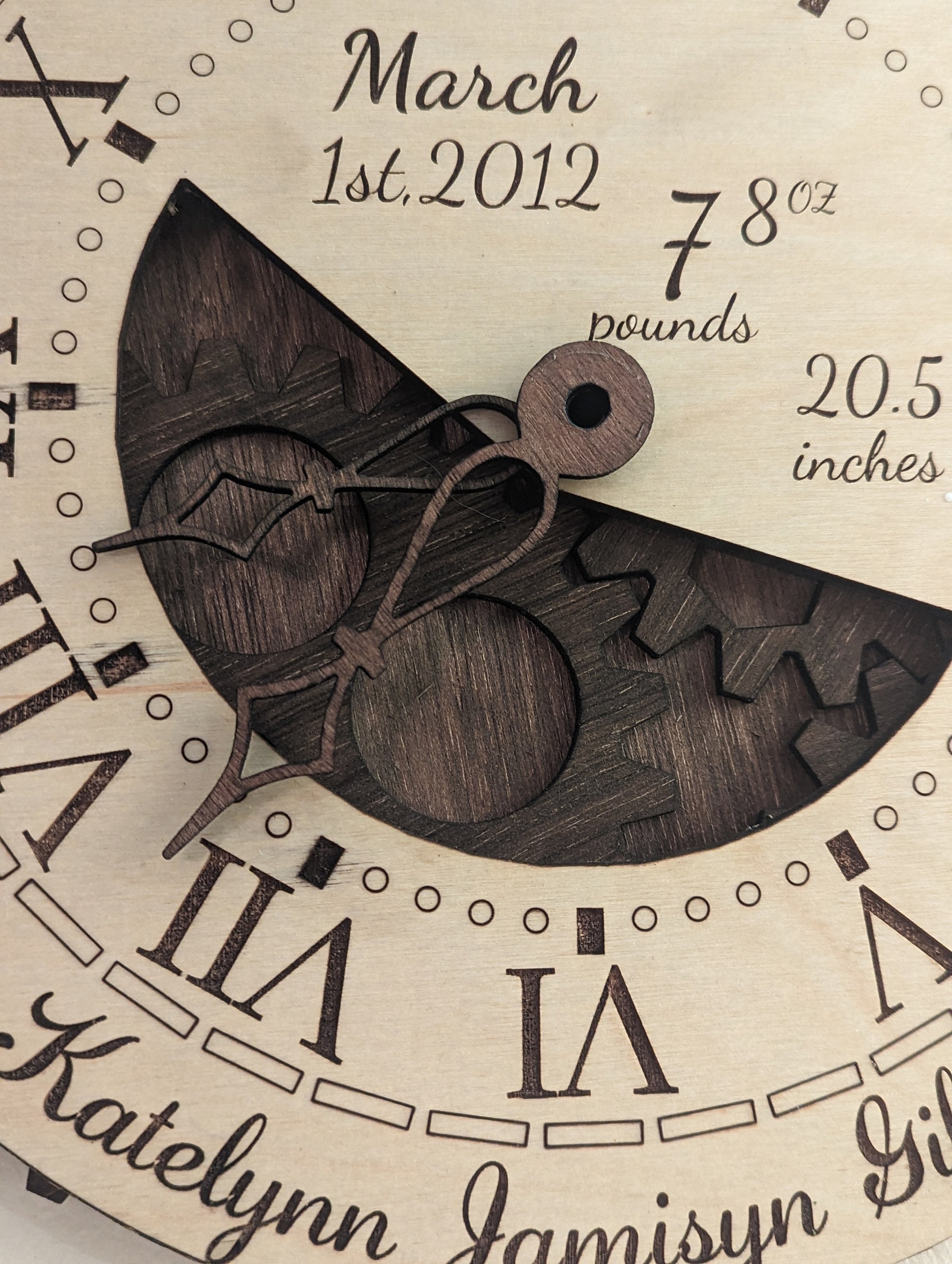 A Moment in Time Engraved Memory Clock/ Birth Announcement/memory That ...