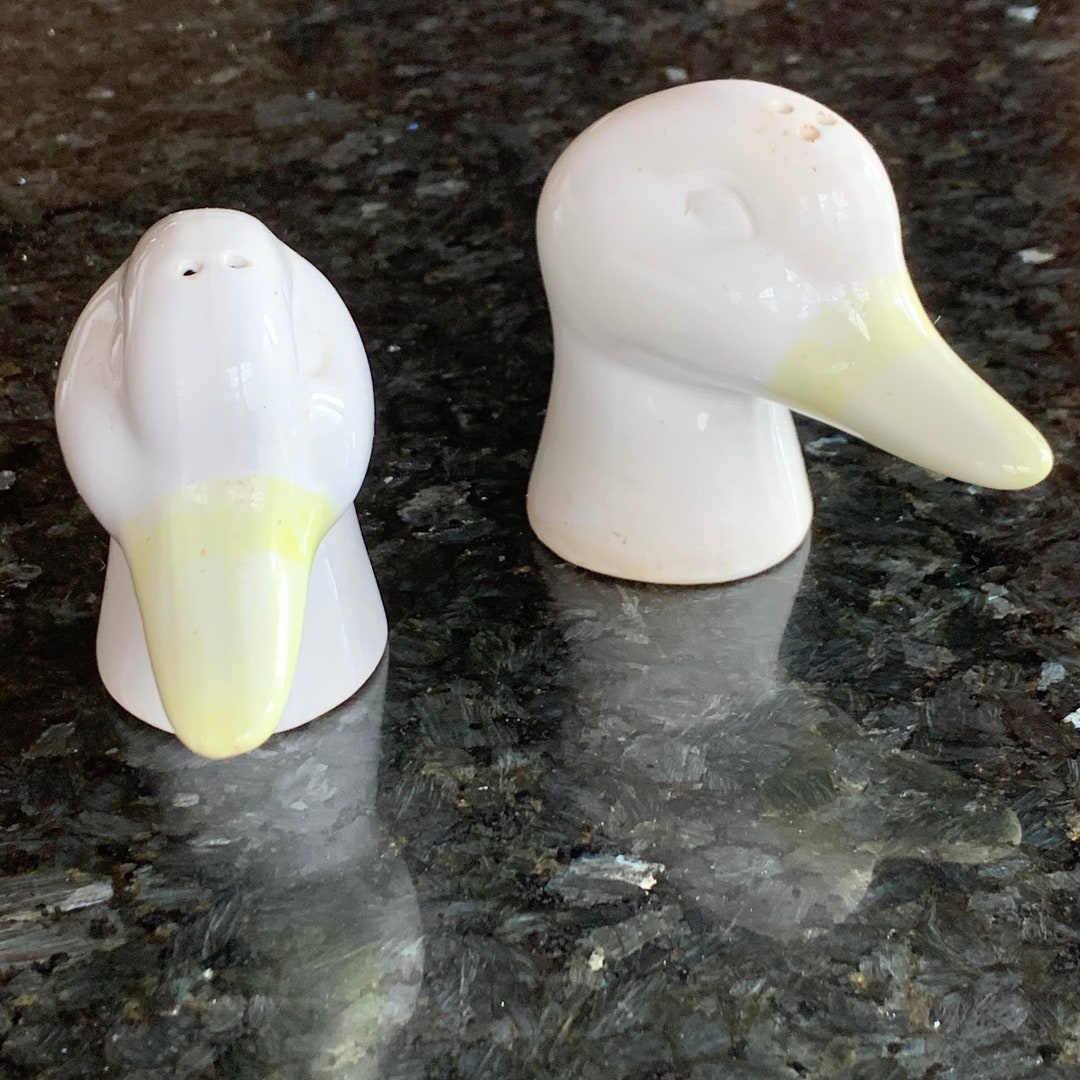 Vintage White Porcelain Geese Salt and Pepper - Etsy