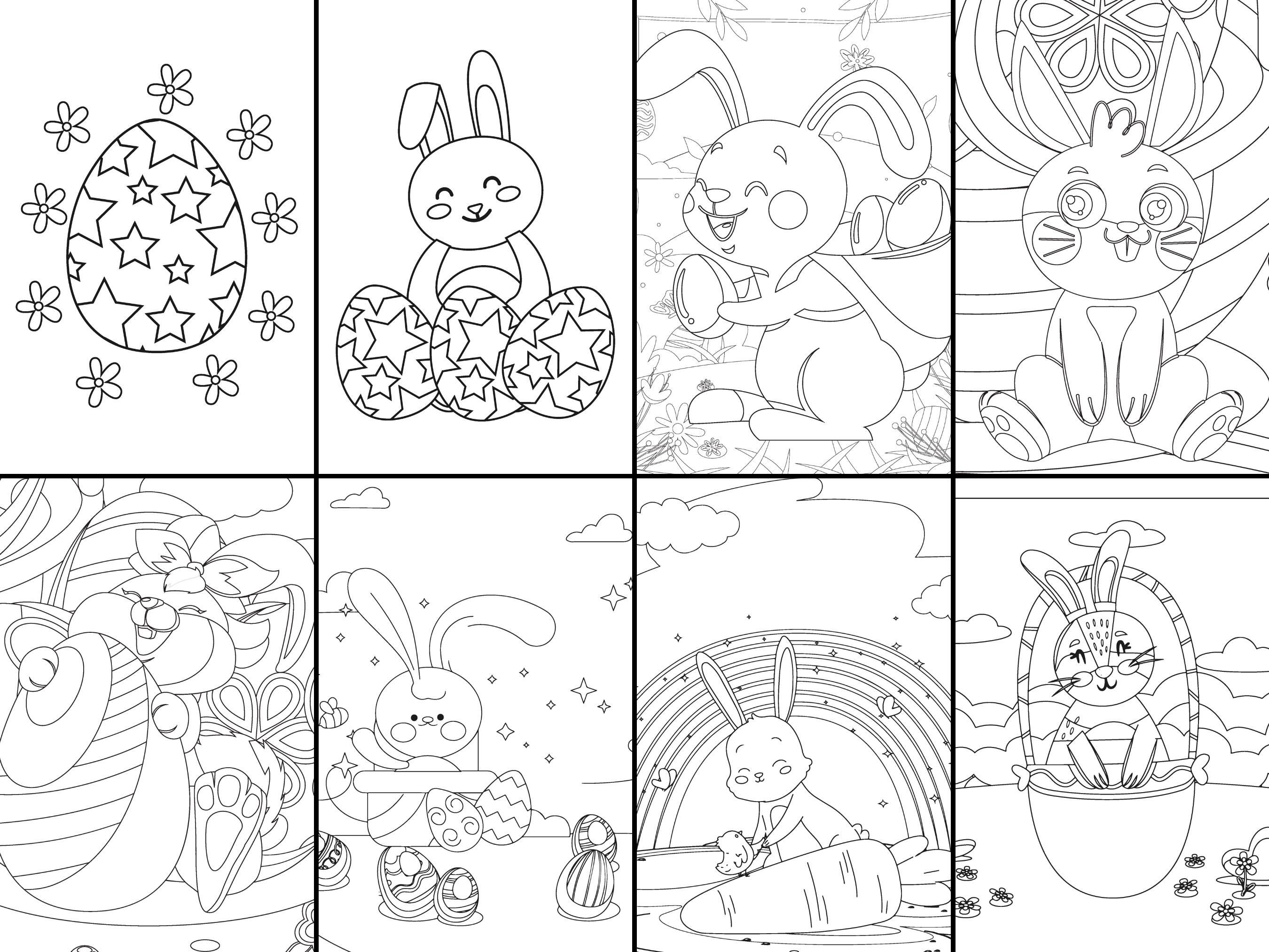 1000 Printable Easter Coloring Pages | Cute Animals | Basket Eggs ...