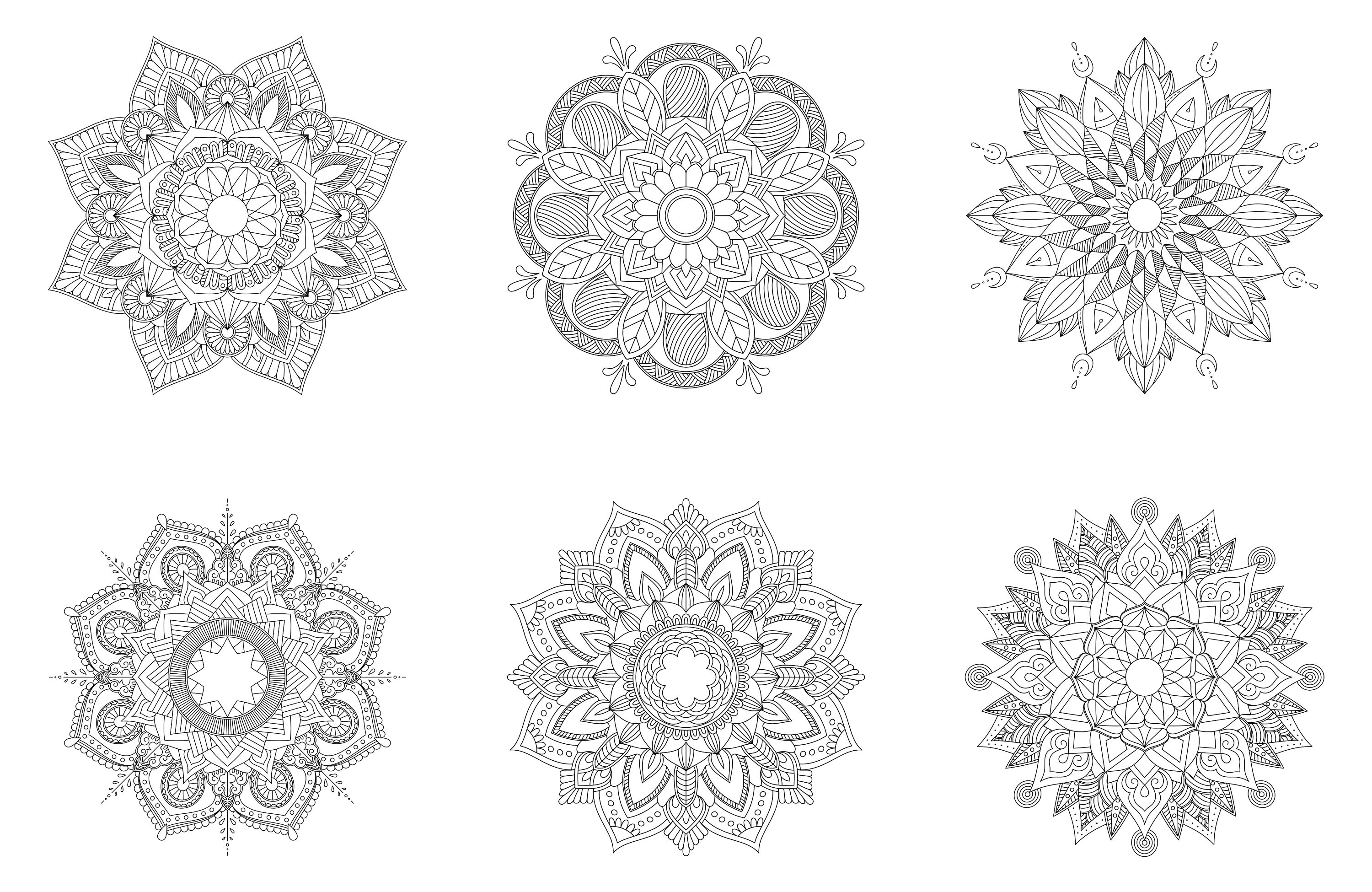 200 Complex Mandala Coloring Designs | Printable Mandala Adult & Kids ...