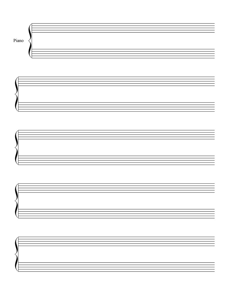 Blank Music Sheets | Printable Music Paper, Composition Templates (PDF ...
