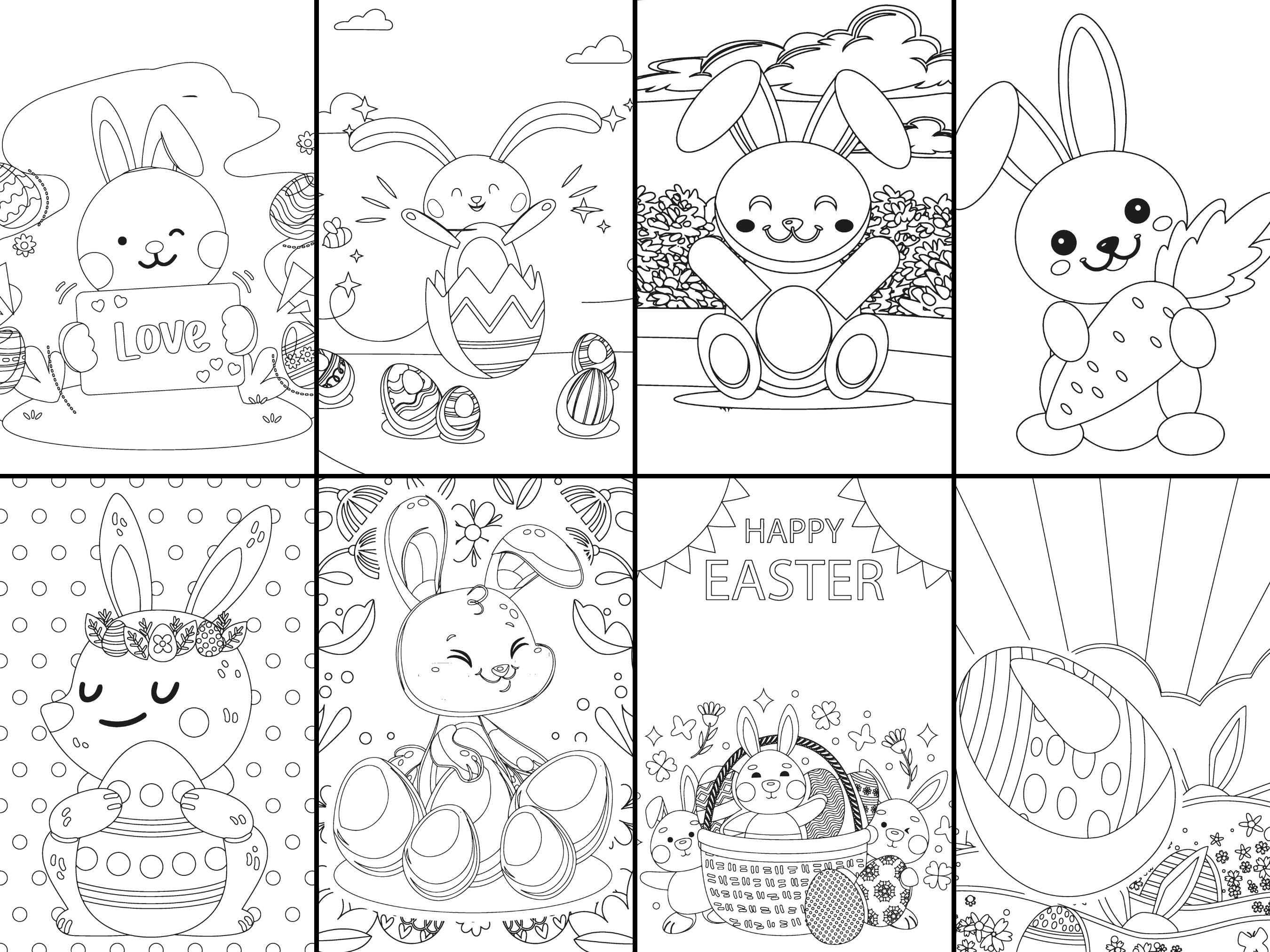 1000 Printable Easter Coloring Pages | Cute Animals | Basket Eggs ...