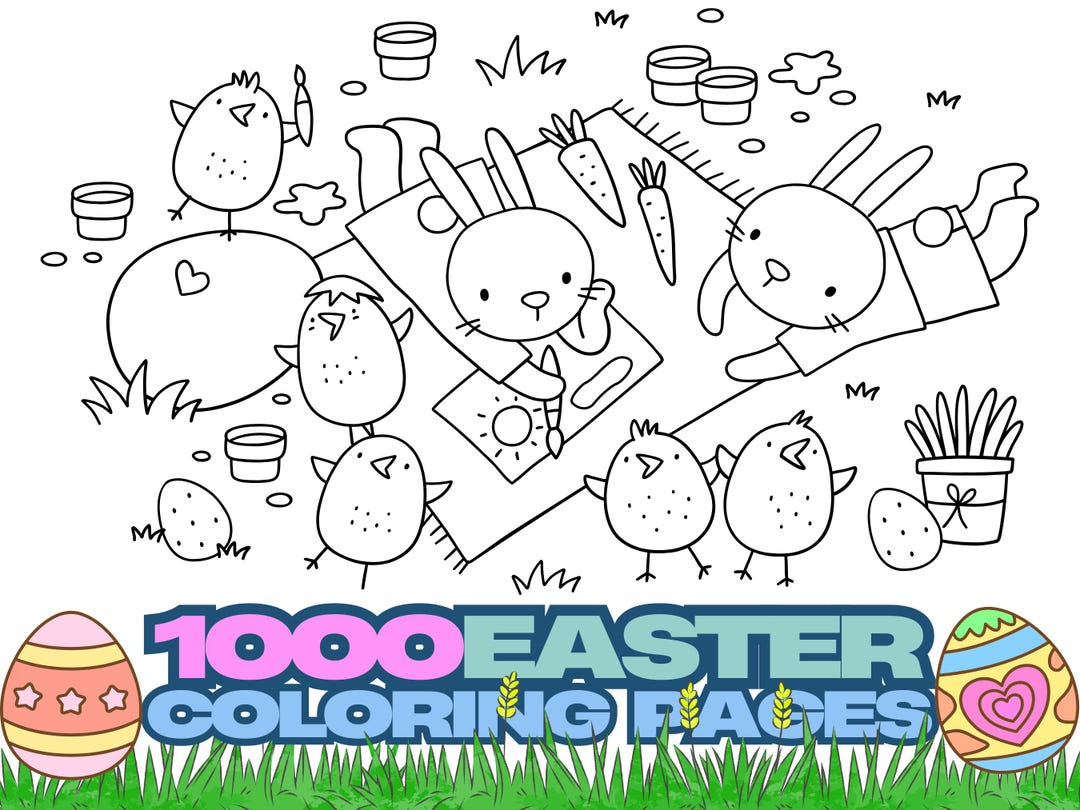1000 Printable Easter Coloring Pages | Cute Animals | Basket Eggs ...