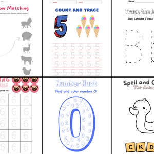 200 Learning Activity Pages for Kids, Fun Preschool Learning ...