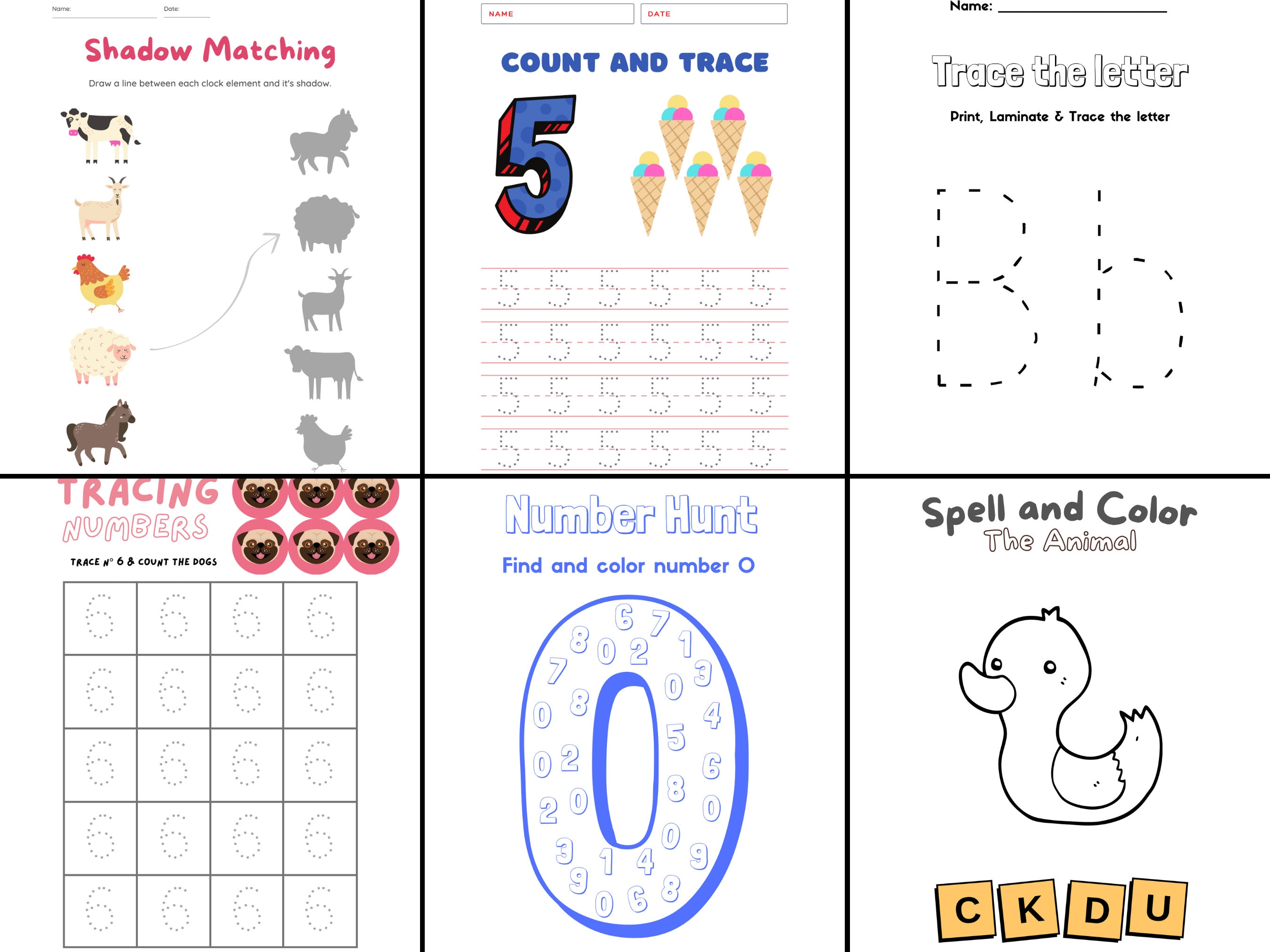 200 Learning Activity Pages for Kids, Fun Preschool Learning ...
