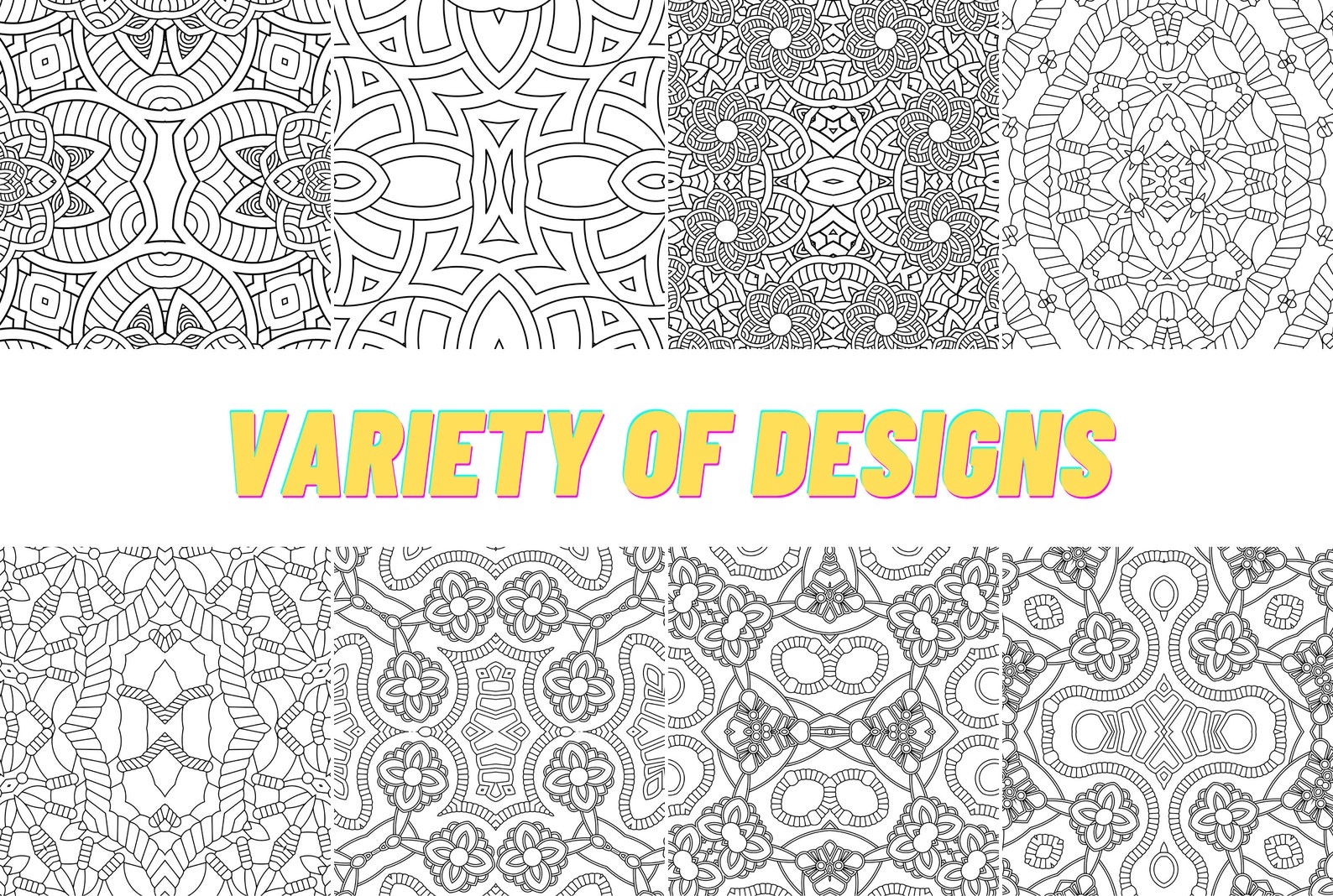 500 Patterns Coloring Pages | Printable Patterns Adult & Kids Coloring ...