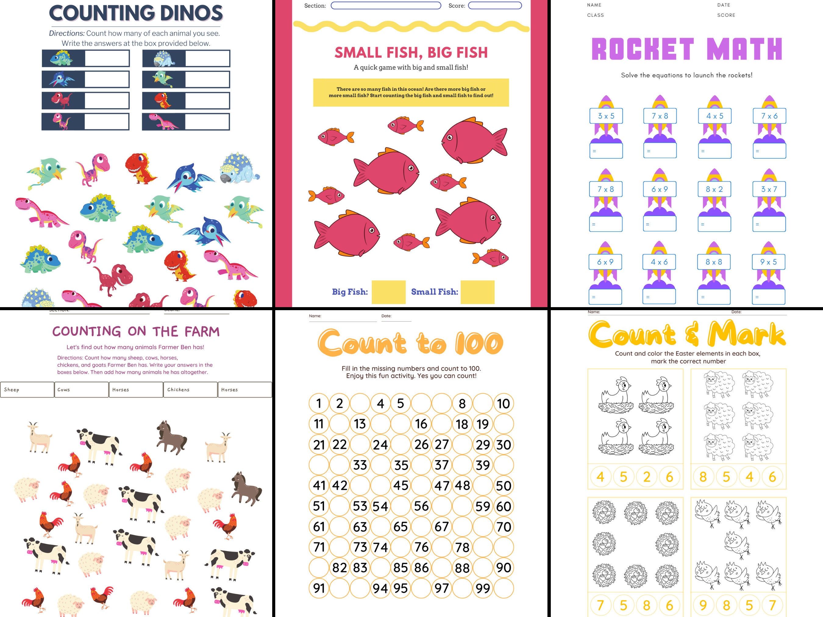 200 Learning Activity Pages for Kids, Fun Preschool Learning ...