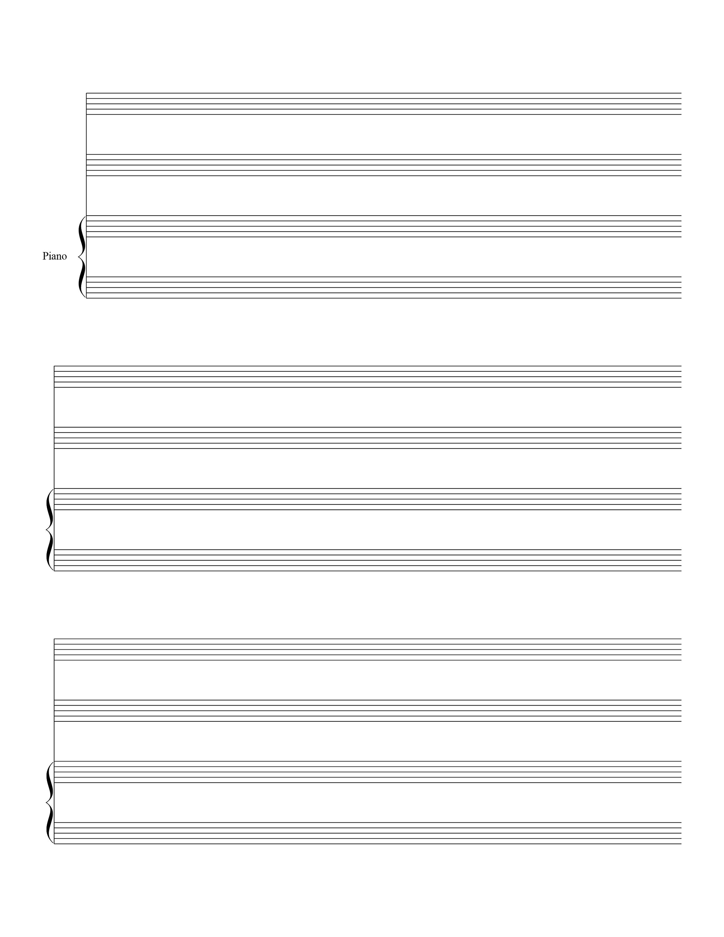 Afdrukbare muziekbladen 36 Verschillende blanco muziekbladen ...