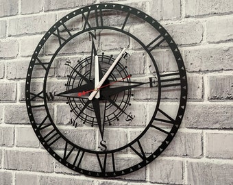 Compass Wall Clock | Etsy