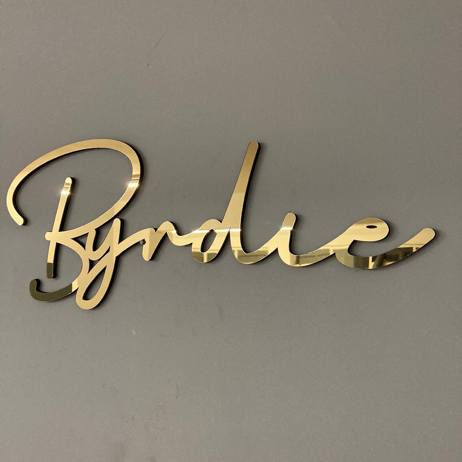 Mirror Gold Script Name Sign Baby Shower Acrylic Custom - Etsy Canada