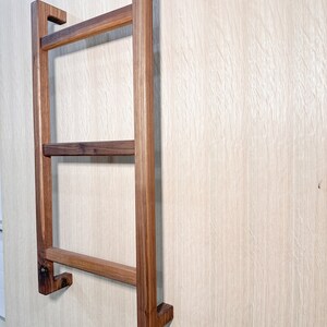Wall Mounted Walnut Blanket Display Ladder | Handcrafted Solid Wood ...